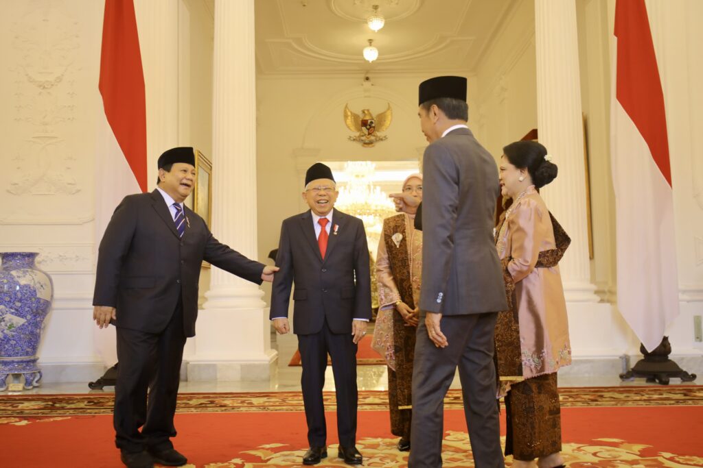 Momen Akrab Prabowo, Jokowi, dan Ma’ruf Amin di Upacara Praspa TNI ...